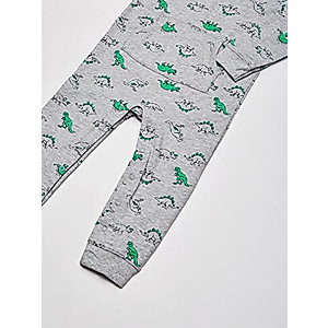 Carter's Baby Boys' 2-Pack One-Piece Romper, Grey Dino/Navy Stripe, 18 Months