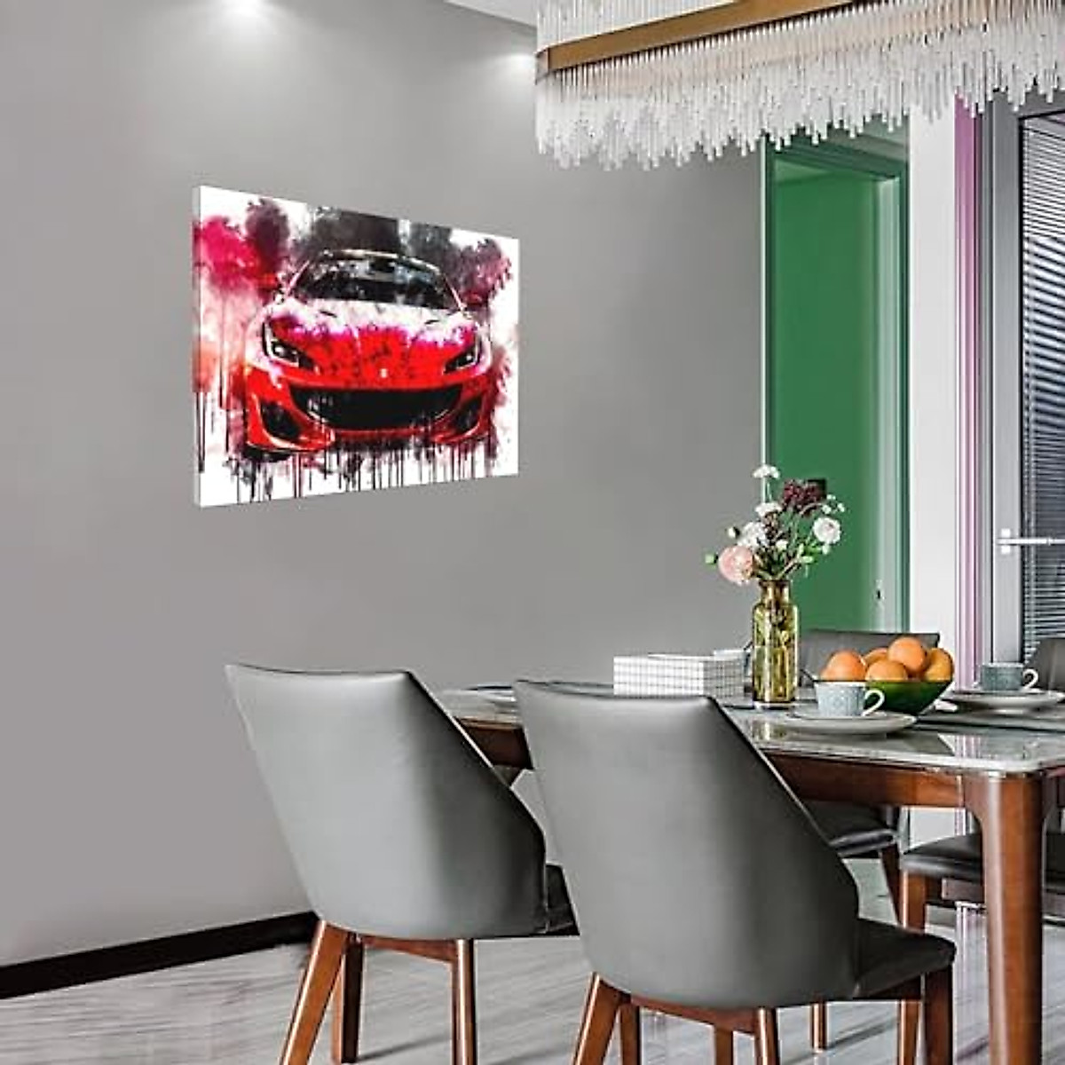 Car Poster Ferrari F40 Supercar Posters Racing Car Canvas Wall Art For Boy's Bedroom SuperCar Wall Decor Frame-style 30x20inch(75x50cm)