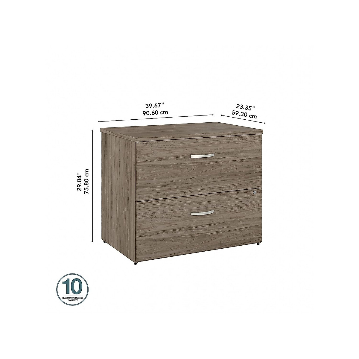 Bush Business Furniture Studio C 2 Drawer Lateral File Cabinet, Modern Hickory (SCF136MHSU)