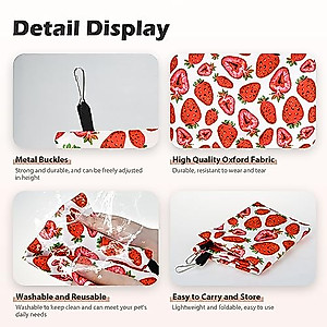 Rabbit Hay Feeder Bag, 2 Pack 2 Holes Guinea Pig Hanging Hay Holder Feeder Storage Dispenser for Cage, Washable for Bunnies Hamsters Chinchilla and Other Small Pets, Ullnosoo Strawberry and Avocado