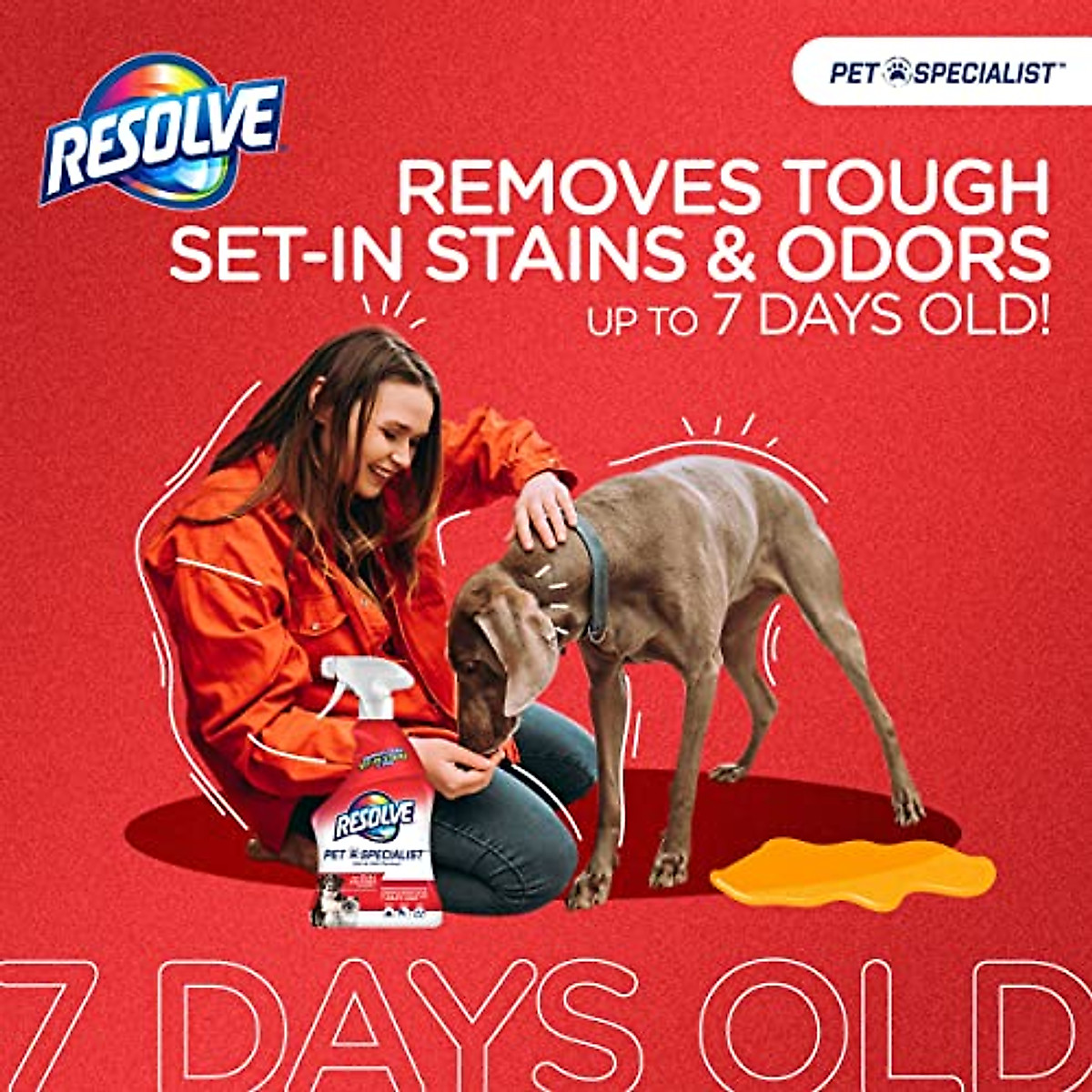 Resolve Pet Specialist Carpet Cleaner, Pet Stain and Odor Remover, Carpet Cleaner Spray, 32fl oz Spray & 60fl oz Refill