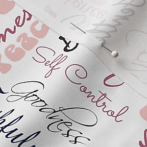 Spoonflower Fabric - Fruit Butterflies Pink White Christian Love Peace Butterfly Scripture Printed on Petal Signature Cotton Fabric by The Yard - Sewing Quilting Apparel Crafts Decor