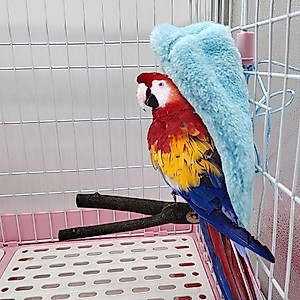 Pssopp Cozy Bird Bed Warmer Bird House Bird Bed Bird Blanket,Comfort Corner Fleece Bird Blanket Cozy Bird Bed Warmer Bird House Bird Cage Snuggle Hut for Cage Snuggle Hut (Blue)