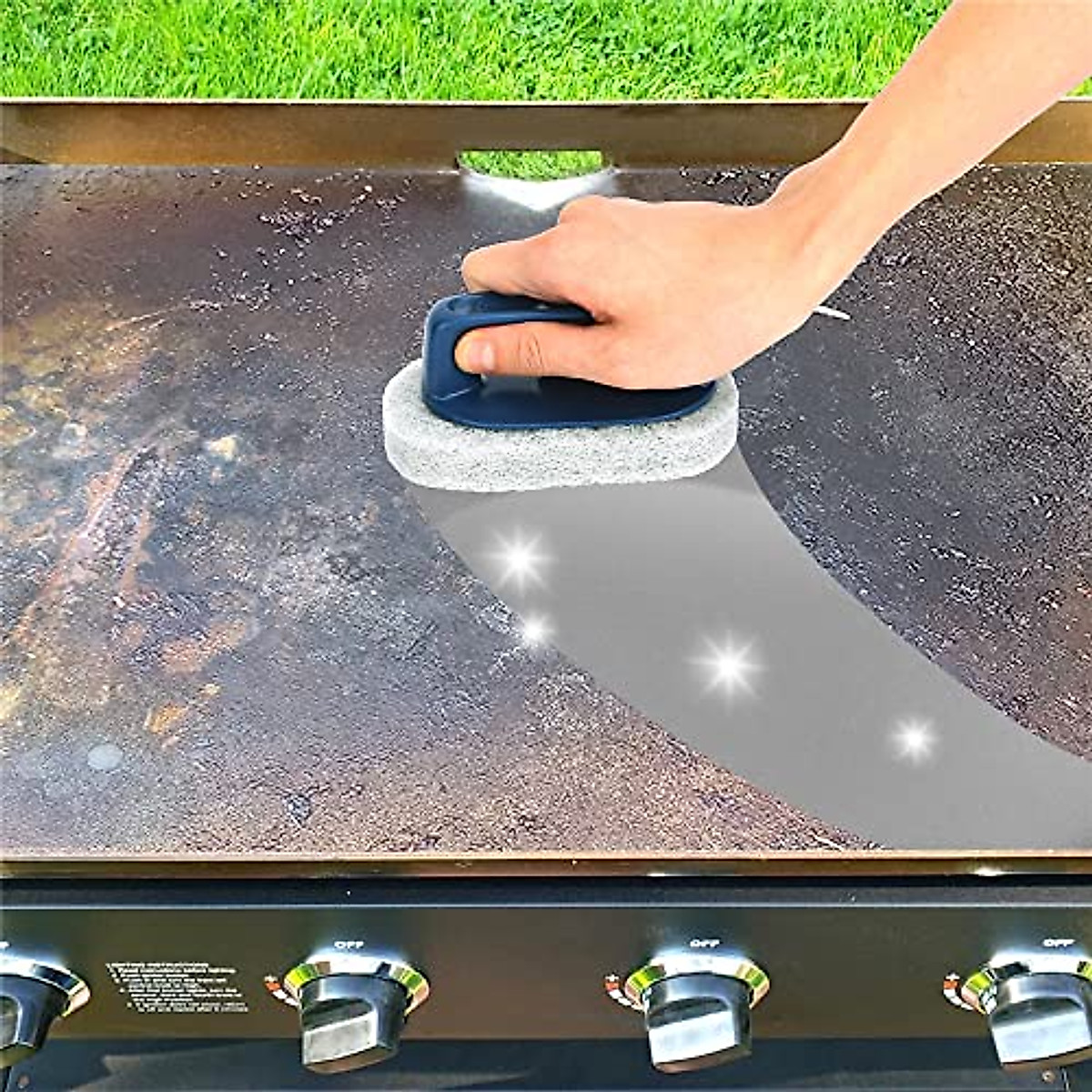 KTUOPEE Griddle Cleaning Kit for Blackstone,Grill & Griddle Kit 29 Pieces Premium Flat Top Grill Accessories Cleaner Tool Set-2 Griddle Scraper,22 Scouring Pads,3 Cleaning Bricks,2 Handle