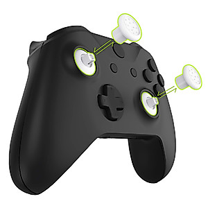 eXtremeRate ThumbsGear Interchangeable Thumbstick for Xbox Controller - Improve Comfort - White 3 Height Domed & Concave Grips Ergonomic Adjustable Joystick for Xbox Seires X/S, for Xbox One S/X/Elite