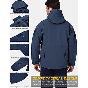 ReFire Gear Men's Army Special Ops Military Tactical Jacket Softshell Fleece Hooded Outdoor Coat