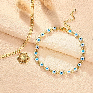 Ankle Bracelets for Women Evil Eye Anklet, 14K Gold Plated Ankle Bracelets Evil Eye Anklet for Women Gold Anklet Letter A Initial Anklet Dainty Ankle Bracelets for Women Anklet Jewelry Gifts