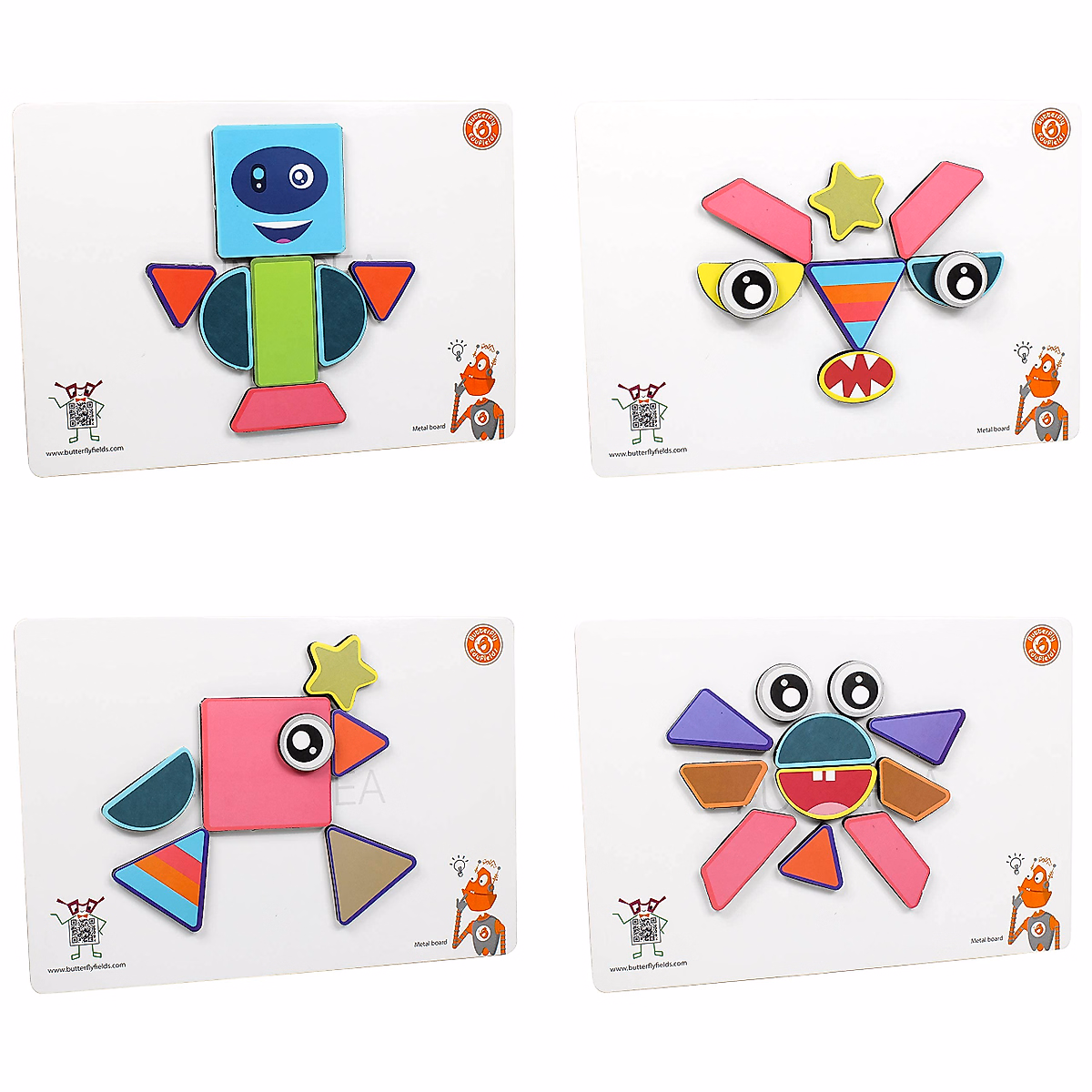 ButterflyEdufields 100+ Magnetic Puzzles for Kids 3 4 5 Years Old | Mix & Match Fun Shapes & Emoticons 100+ Play Challenges | Creative Birthday Gift for Kids