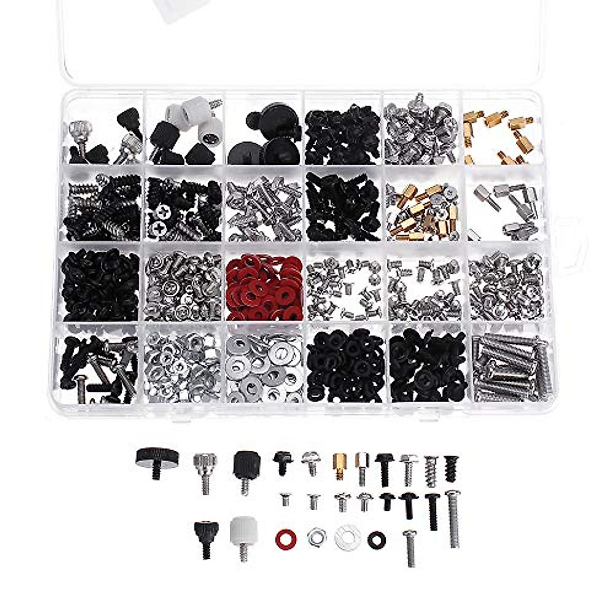 NLXTXQC 420Pcs/set M2/M3/M3.5 Desktop DIY Computer Repair Screw Assortment Mainboard Fan Cross Screws Hex Standoffs Spacers Kits w/Storage Box Screwdrivers