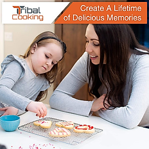Tribal Cooking Cooling Rack - 8.5" x 12" - Cooling and Baking Rack - Oven Safe Wire Rack for Cookie Cooling, Baking with Sheet Pan - Large, Nonstick, and Stainless Steel