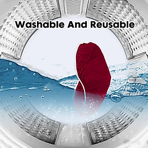 AZHCHKE Toilet Tank Lid Cover, Bathroom Stretch Washable Spandex Toilet Tank Protector Cover with Elastic Bottom, Burgundy