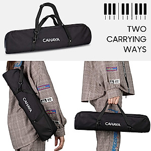 CAHAYA Melodica 32 Keys Double Tubes Mouthpiece Air Piano Keyboard Musical Instrument with Carrying Bag 32 Keys, Black, CY0050-1