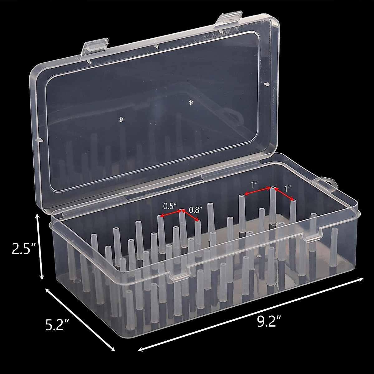 Mezchi 4 Pack 42 Slots Embroidery Thread Organizer, Clear Plastic Thread Spool Holder, Sewing Thread Storage for Embroidery and Sewing Threads