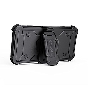 Cocomii Heavy Duty iPhone 8 Plus/7 Plus/6 Plus Case - Military Belt Clip Holster - Slim Matte Kickstand Swivel Screen Face in & Out Cover Compatible with Apple iPhone 8 Plus/7 Plus/6 Plus (Black)