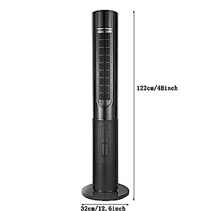 Outdoor Garden Heater 2000W Tower Fan Heater 48 inches - 2 in 1 Heating and Cooling Portable PTC Ceramic Electric Heater with Remote Control, 2 Heat Settings Patio Heater (Color :