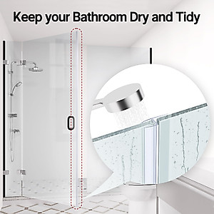 AmazerBath Shower Door Side Seal Strip (Set of 2), Frameless Glass Shower Door Seal Strip - Suitable for 3/8 Inch Glass, 78 inch