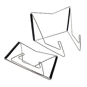 Textbook Stands,2PC Fold-n-Stow Metal Bookstand,Music Book Easel Display Holder,Adjustable Reading Stand,Small Book Rest for Kitchen Counertops,Bookrest for Hardcover Ipad,Cookbook,Recipe (2)