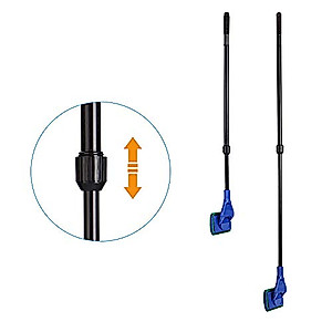 Newpet-Thermo 5 in 1 Aquarium/Fish Tank Cleaning Tools Fish Tank Cleaner Set including Algae Scraper, Fish Net, Sponge, Plant Fork, Gravel Rake for Long Deep Fish Tanks