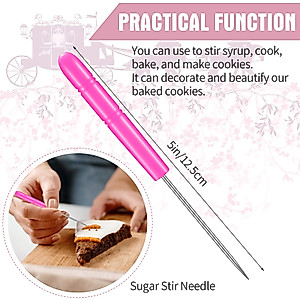 8 Pieces Princess Cookie Cutter Set with Crown, Dress, Castles, Unicorn Head Shapes Stainless Steel Fondant Biscuit Cutters and 6 Pieces Sugar Stirring Pins