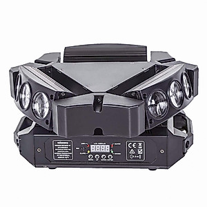 Dj Lights Rainbow Disco Light, 9x3W RGB LED Moving Head Dj Light Stand, Professional Disco Lights Dj Rave Light Rotating Party Lights Dj Dance Floor Lights Sound Activated Spider Beam Light