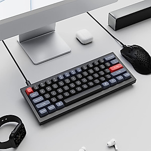 Keychron Q4 Wired Custom Mechanical Keyboard, QMK/VIA Programmable Macro, Full Aluminum, Hot-Swappable Gateron G Pro Red Switch, 60% Layout Double Gasket Compatible with Mac and Windows - Black