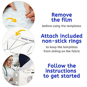 Quilting Templates ，11-Piece Set with Free Motion Quilting Rulers and Templates，Low Shank Machine Quilting Templates - Essential Quilting Supplies