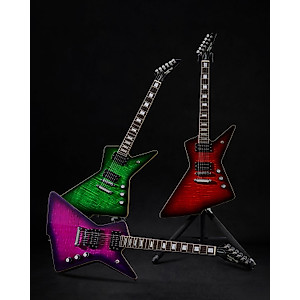 WestCreek Revenge Solid Body Electric Guitar, Heavy Metal Guitar, Right Handed, Alnico Humbucker Pickups, Rounded End Jumbo Frets, Bone nut, Rosewood Fretboard, Mahogany Body Purple