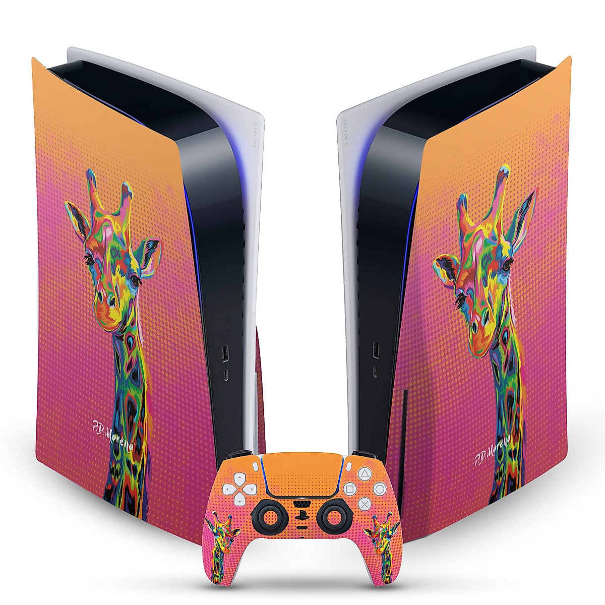 Head Case Designs Officially Licensed P.D. Moreno Giraffe Animals II Vinyl Faceplate Sticker Gaming Skin Decal Cover Compatible With Sony PlayStation 5 PS5 Disc Edition Console & DualSense Controller
