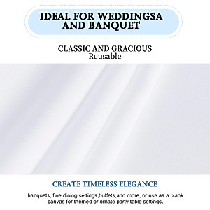 FINDYOU 10 Pack White Table Cloth Rectangle Table 60 x 102 Inch Tablecloths for 6 Foot Rectangle Tables. Stain and Winkle Resistant Polyester Washable White Table Cloths for Parties Wedding Dining