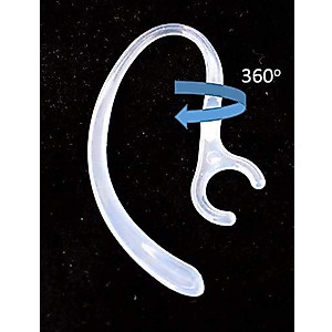 Zotech Replacement 8 Pack Ear Hooks Universal Small Clamp Loop Clip for Plantronics, Samsung,Motorola,LG, Jabra & Many Other Bluetooth Headset (Clear)