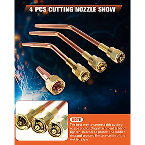 Gas Welding Cutting Kit Oxygen Acetylene Torch Portable Tool Set Oxy Brazing Welder Kit Professional Precision Instrument with Two Hose, Tips, Goggles, Blue Carrying Case