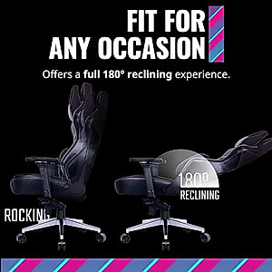 Cooler Master Caliber X1C Ergonomic Gaming Chair Black, Cool-in Fabric, 360° Swivel, 180 Reclining, Lumbar Support, High Density Foam Cushions, 4D Armrests, Adjustable Gas Lift for PC Game | Office