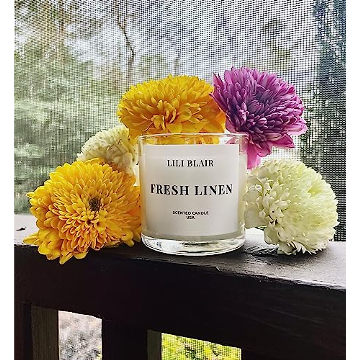 LILI BLAIR Candles | Luxury Scented Candle | Premium Jar Candle | Long Lasting | All-Natural Soy Wax | Highly Scented with Fragrances | Hand Poured in USA (Fresh Linen)