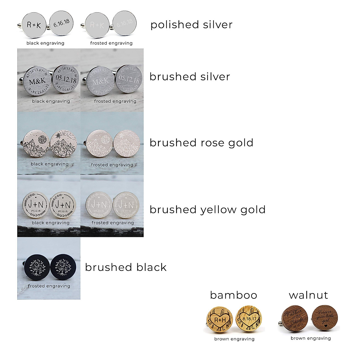 Mini Wim Custom Engraved Stainless Wedding Cuff Links, Free Engraving, Personalized Cufflinks for Groom, Jewelry Gift for Men, Father of the Bride Gift from Bride