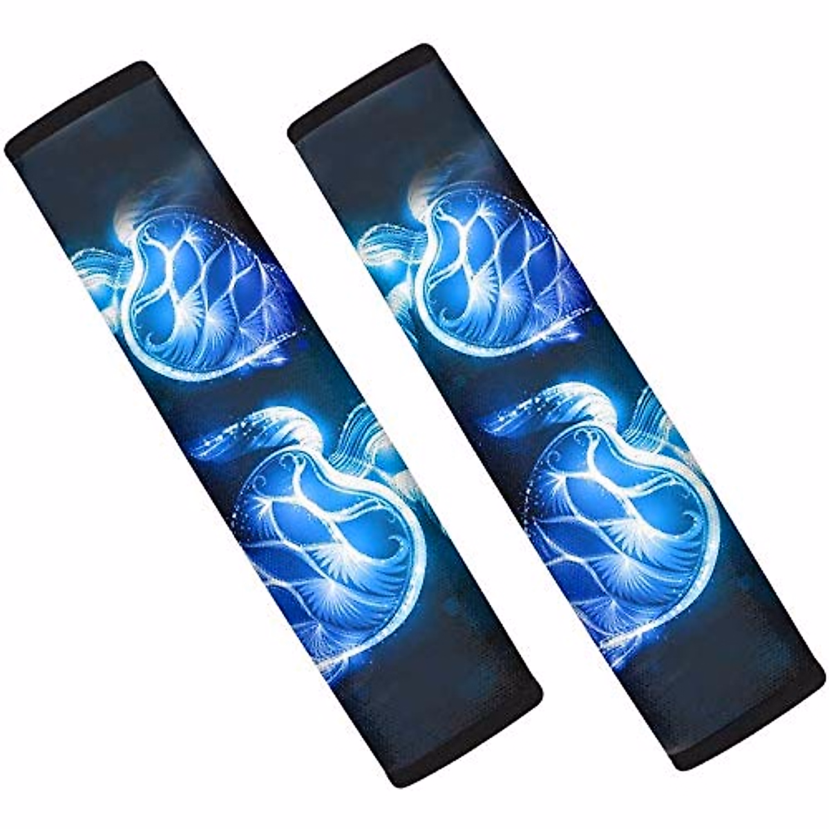 doginthehole Sea Turtle Printed Blue Car Seat Belt Covers for Kids and Women,Soft Neoprene Fabric Car Shoulder Pads Cushion 2Packs,Universal Fit