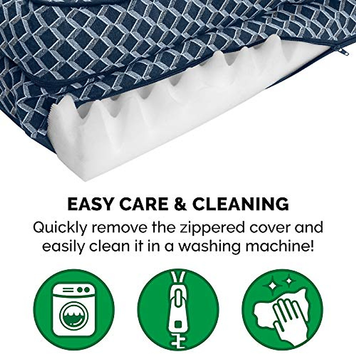 Furhaven Orthopedic Dog Bed for Large Dogs w/ Removable Bolsters & Washable Cover, For Dogs Up to 95 lbs - Plush & Woven Decor Comfy Couch Sofa - Diamond Blue, Jumbo/XL