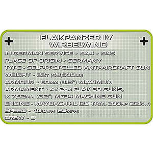 590 Pcs Historical Collection WWII /2548/ Flakpanzer Iv Wirbelwind