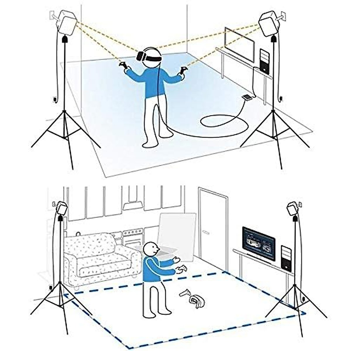 New! Hadar- VR Tripod Stand - HTC Vive Compatible Sensor Stand and Base Station for Vive Sensors or Oculus Rift Constellation (2-Pack)