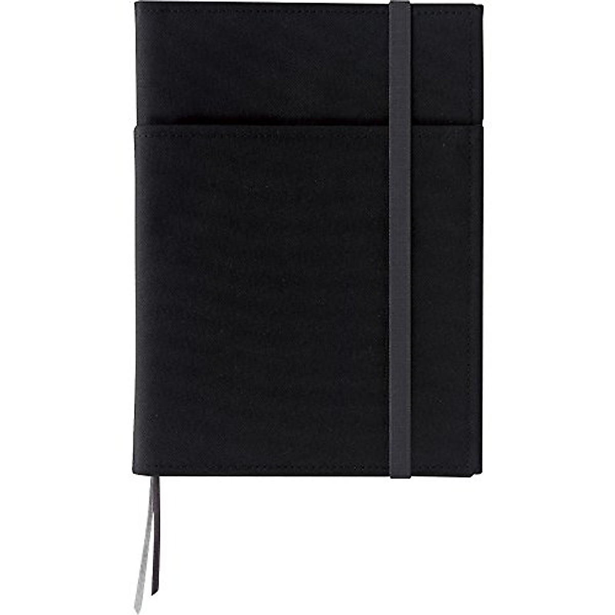Kokuyo Systemic Cover Notebook, with One A5 (5.8" X 8.3"), B 6mm Ruled, 28 Lines, 50 Sheets, Twin Ring Edge Title Notebook, Black, Japan Import (NO-685B-D)