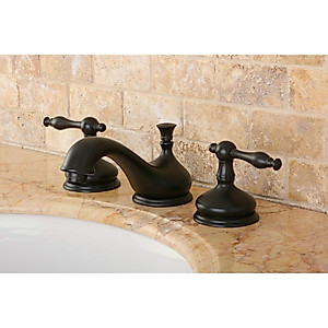 Kingston Brass Elements of Design ES1165NL Hot Springs 2-Handle 8' to 16' Widespread Lavatory Faucet with Brass Pop-up, 5- 1/2', Oil Rubbed Bronze