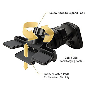 Scosche MAGCD2 MagicMount Magnetic CD Phone Holder for Car - 360 Degree Adjustable Head, Universal with All Devices - CD Player Phone Mount