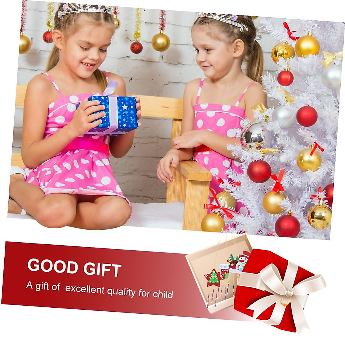 NOLITOY 4pcs wind chime Ornament animal manual indoor crafts outside toy Handbag Christmas DIY Bag hanging animal wind chime christmas tree suite christmas tree hanging ornament Materials