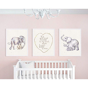 Silly Goose Gifts Nursery Art Elephant Wall Print Dumbo Quote Rest Your Head Close to my Heart (Set of 3) 8x10