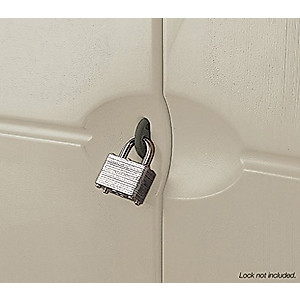 Rubbermaid Vertical Resin Weather Resistant Outdoor Storage Shed, 2x2.5 ft., Olive and Sandstone, for Garden/Backyard/Home/Pool