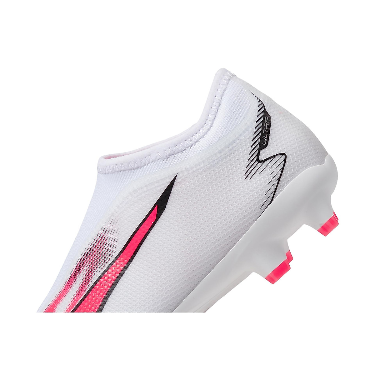 PUMA Ultra Match Laceless Firm Ground/Artificial Ground (Toddler/Little Kid/Big Kid) Puma White/Puma Black/Fire Orchid 5.5 Big Kid M
