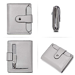 BOSTANTEN Women Leather Handbag Designer Satchel Shoulder Tote Bags Bundle with Women Leather Wallet RFID Blocking Small Bifold Wallet with ID Window