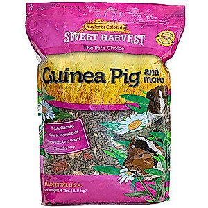 Sweet Harvest Guinea Pig Food, Premium Timothy Hay Pellets with Added Specialty Ingredients, 4 lbs Bag