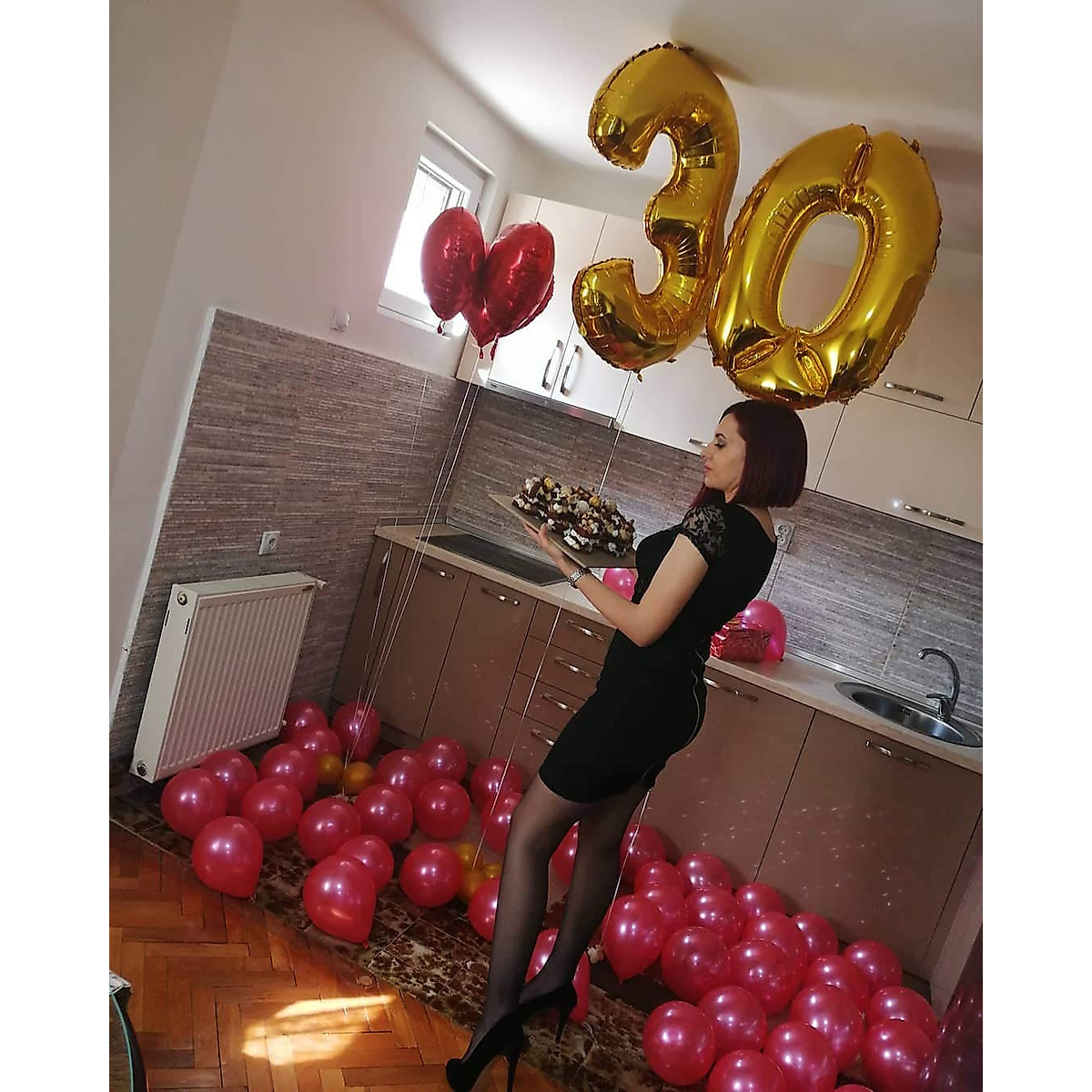 40inch Gold Number 30 Balloon Party Festival Decorations Birthday Anniversary Jumbo foil Helium Balloons Party Supplies use Them as Props for Photos (40inch Gold Number 30)