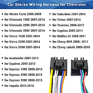 Car Radio Stereo Wiring Harness Compatible with GMC/Chevrolet/Buick Stereo Wire Connector Adapter