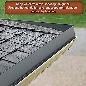 BJADE'S Gutter Valley Splash Guard,6 Pcs Aluminum Roof Valley Splash Shield Gutter Guard.for Straight,Flat Roofs,Corner,10 inch Each